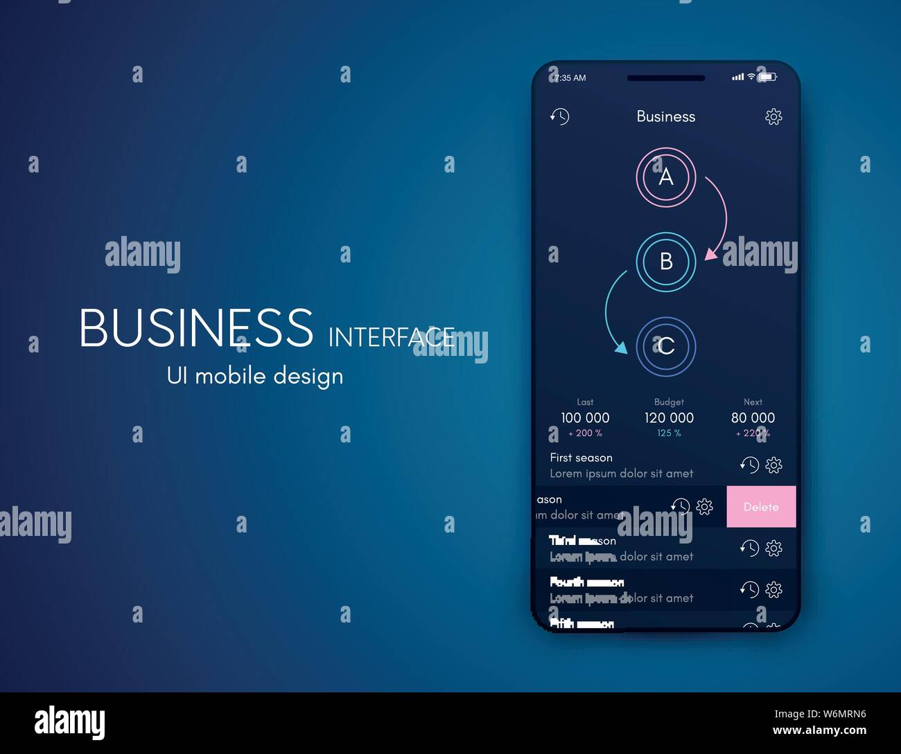 Mobile Application Interface Ui Design Vector Illustration Stock Vector Image And Art Alamy