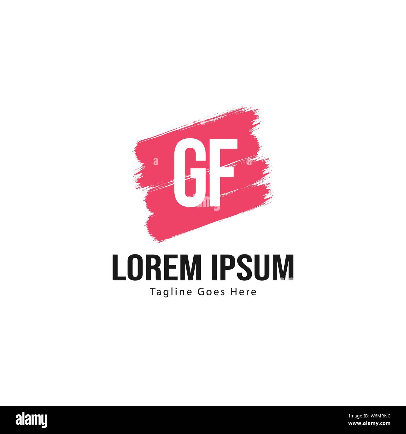 Initial GF logo template with modern frame. Minimalist GF letter logo ...