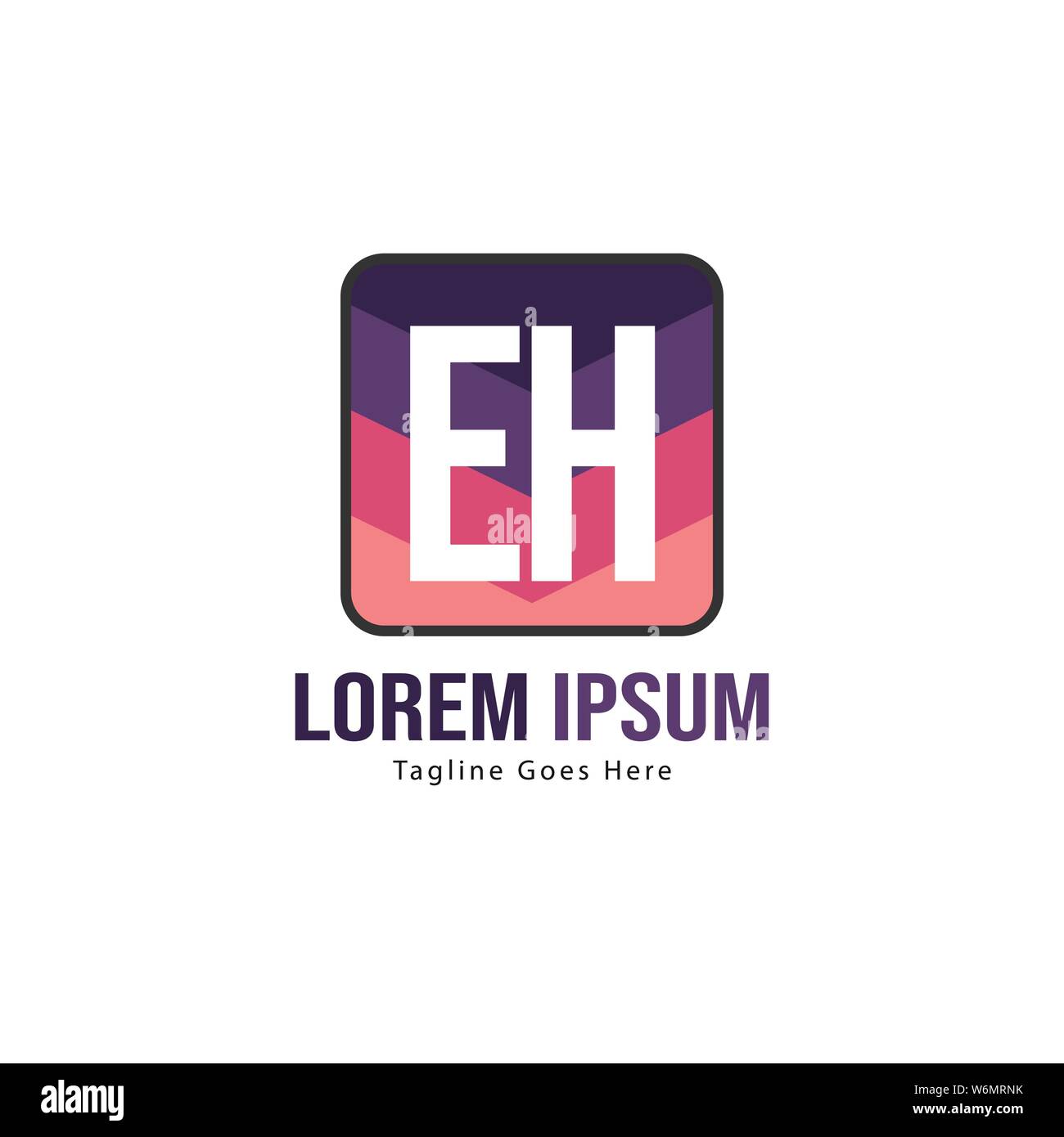 Initial EH logo template with modern frame. Minimalist EH letter logo ...
