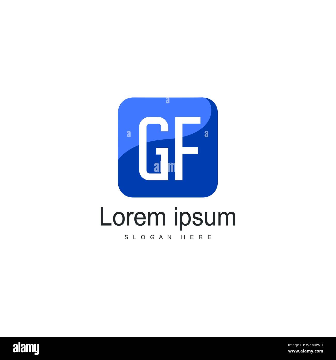 Initial GF logo template with modern frame. Minimalist GF letter logo ...