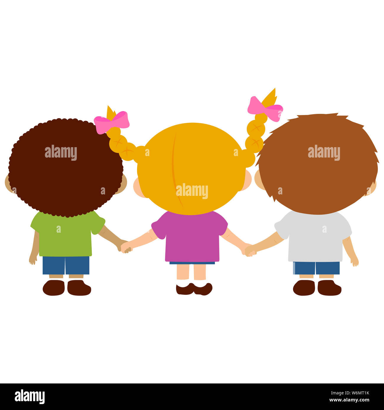 Child back view holding hands Cut Out Stock Images & Pictures - Alamy