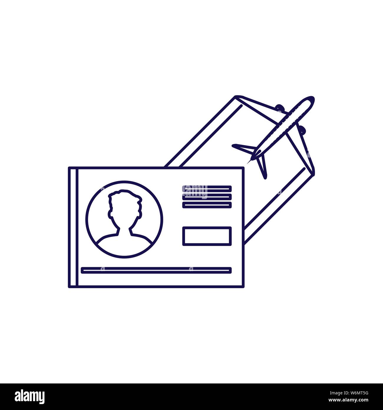 airplane flying vehicle with document id vector illustration design ...