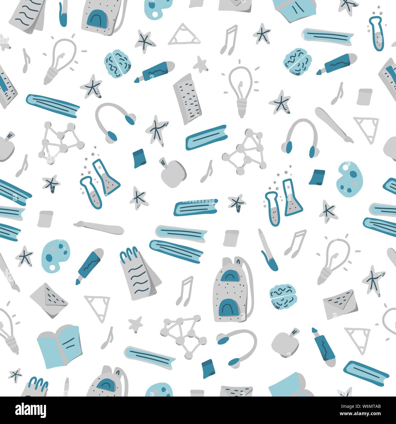 Back to school seamless pattern. Endless background with education ...