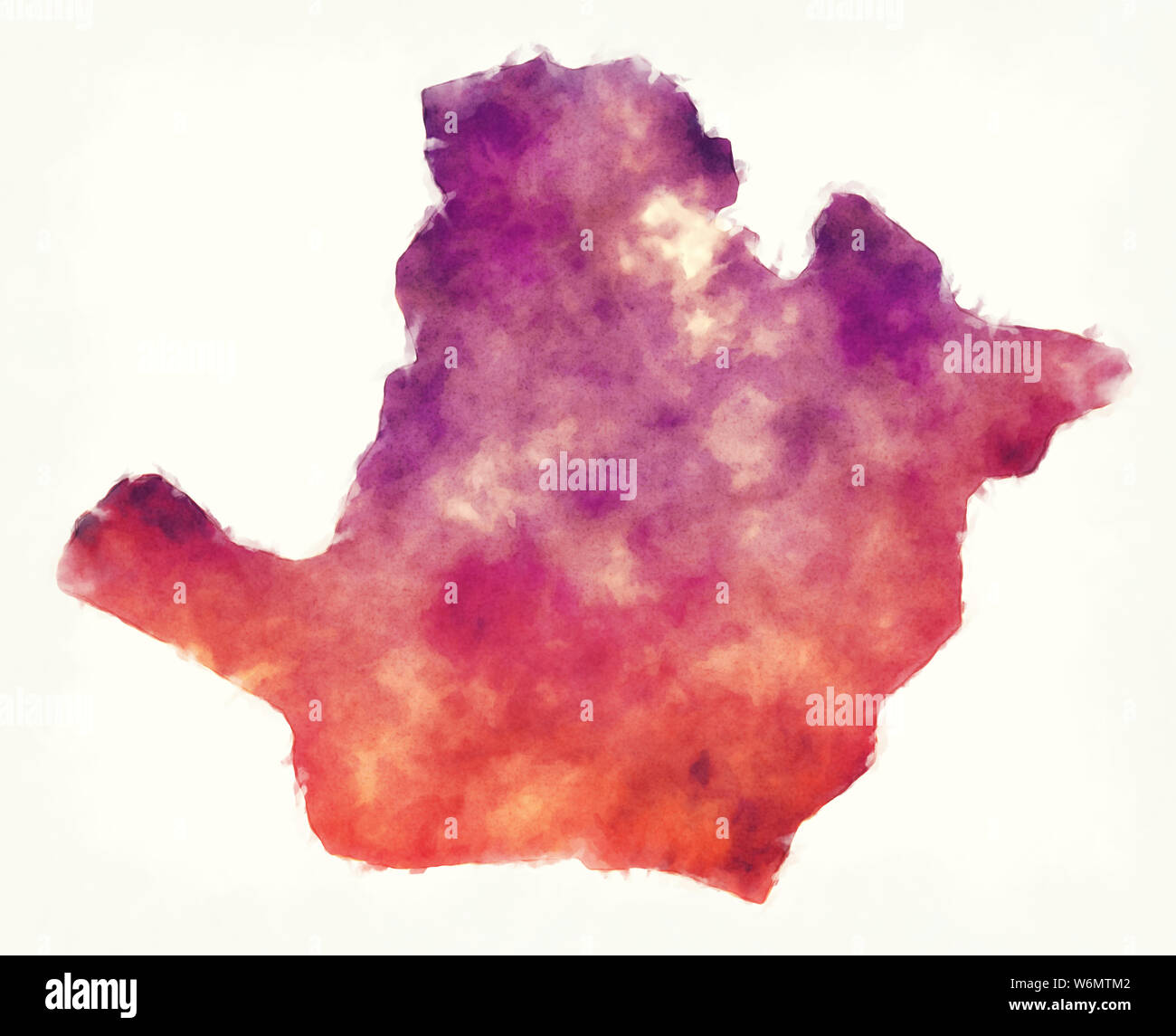 Sonsonate department watercolor map of the El Salvador Stock Photo - Alamy