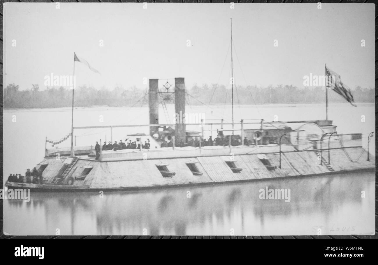 First ironclad gunboat built in America. The Saint Louis, ca. 1862 ...