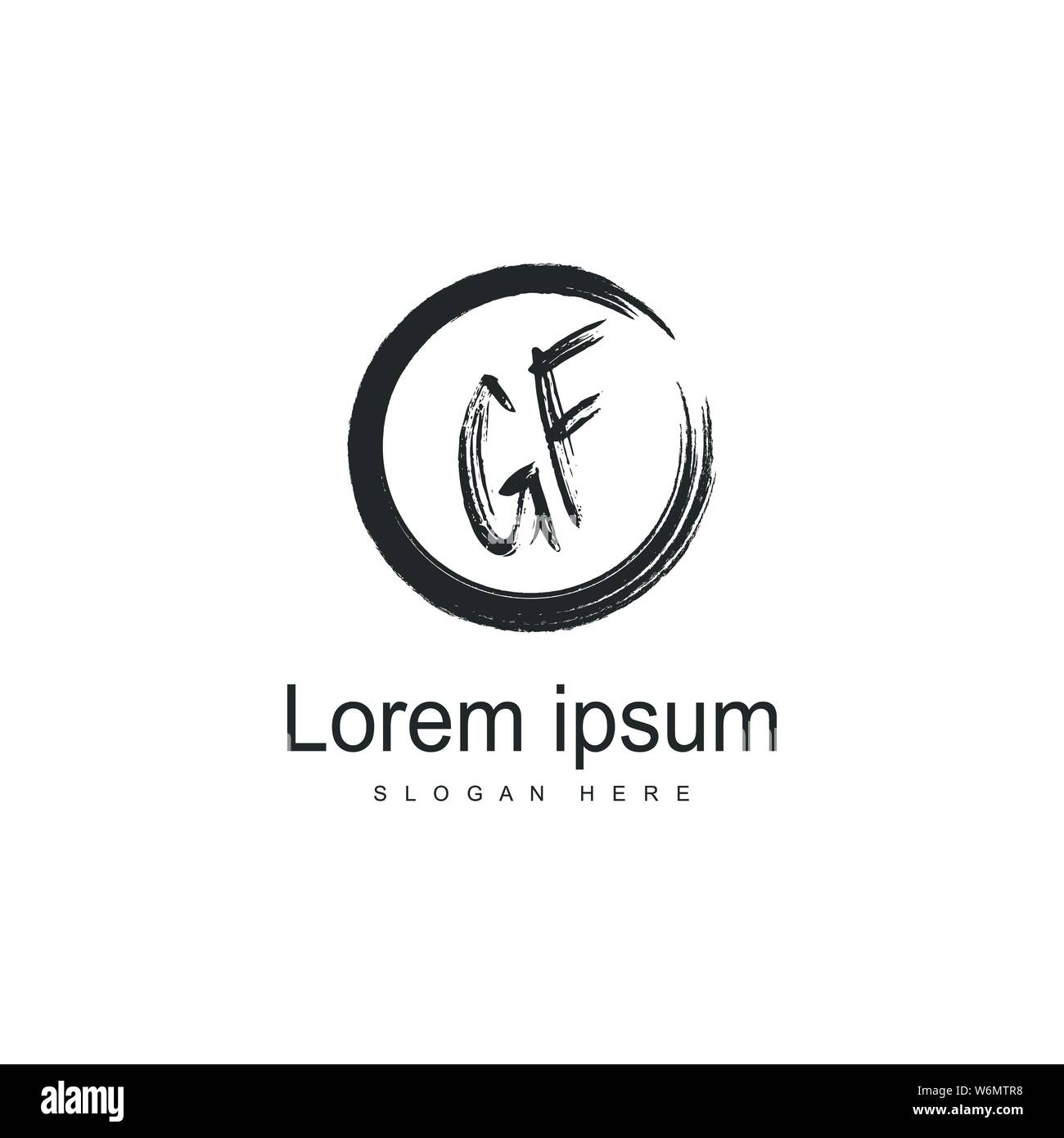 Initial GF logo template with modern frame. Minimalist GF letter logo ...