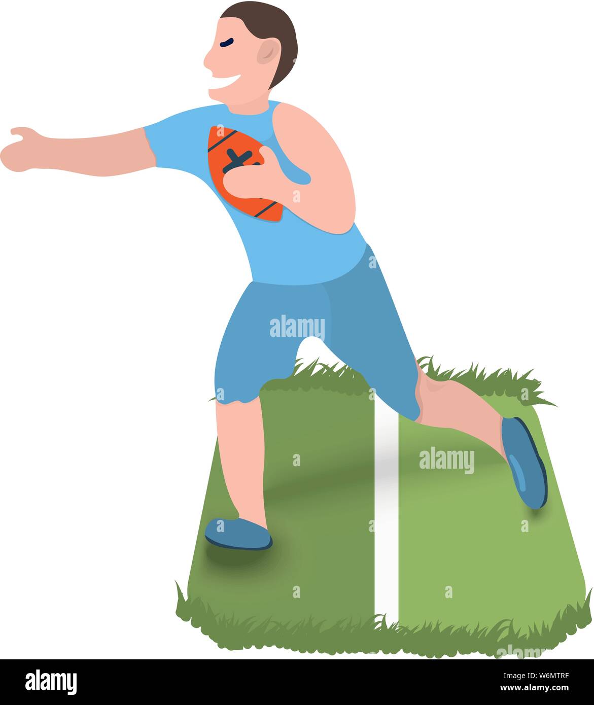 Vector Illustration Cartoon Rugby Player Stock Photos & Vector ...