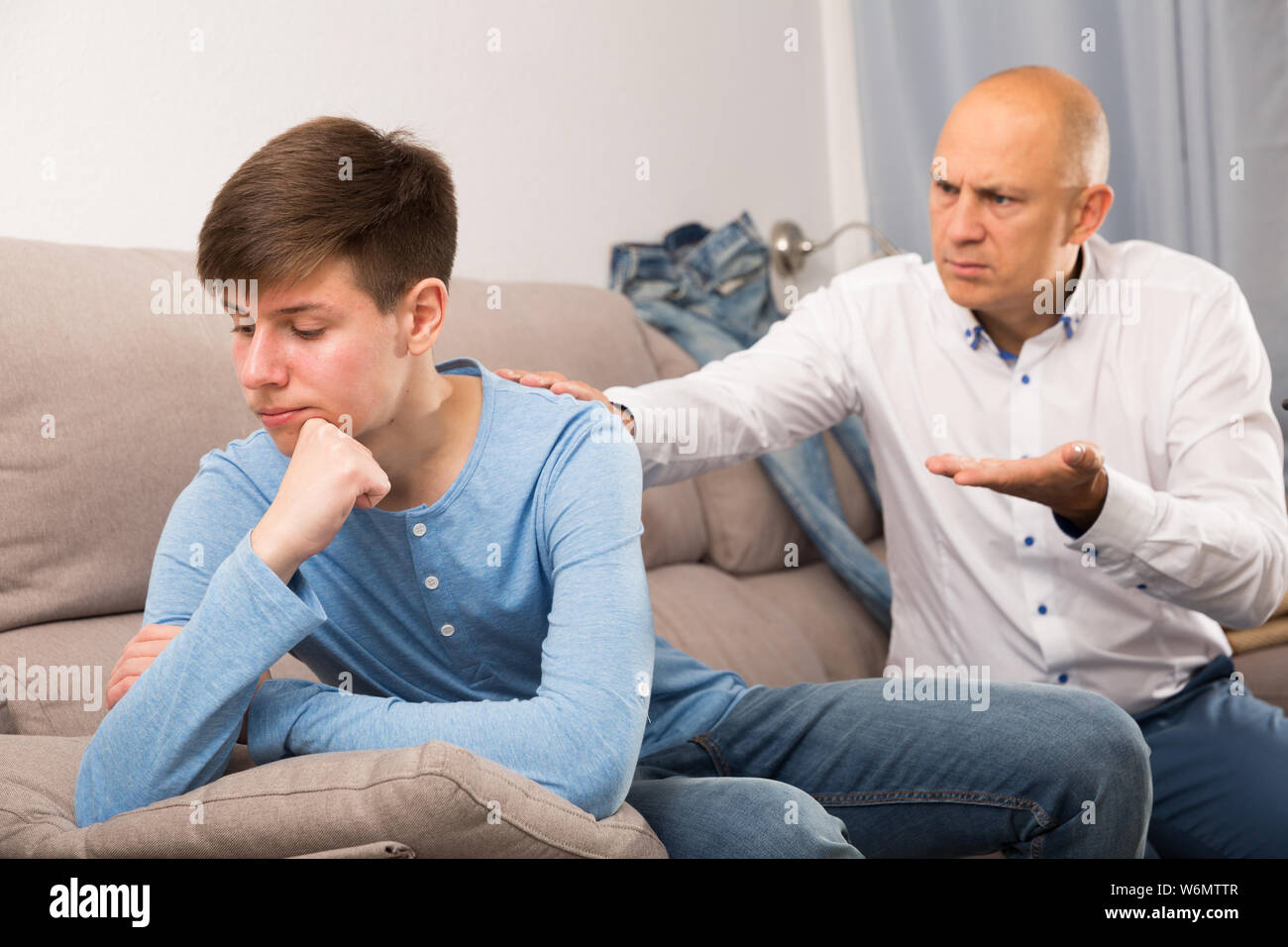 Dad scolding his son hi-res stock photography and images - Alamy