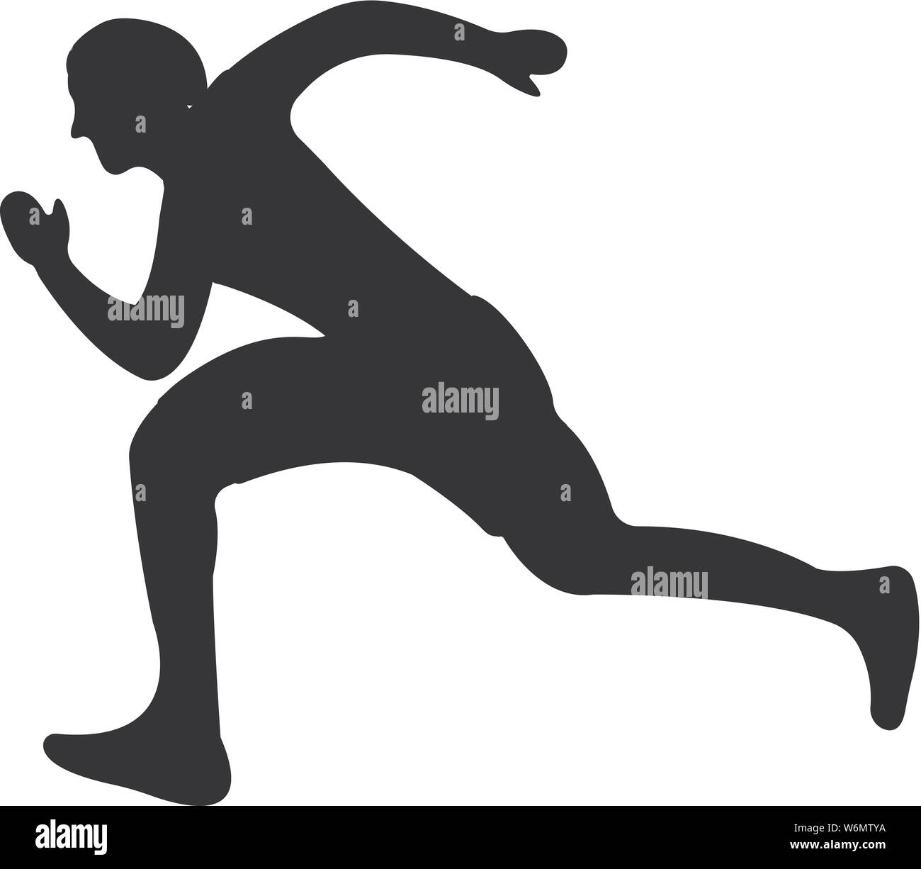 Runner icon. Black Silhouette Sport label on white Background ...