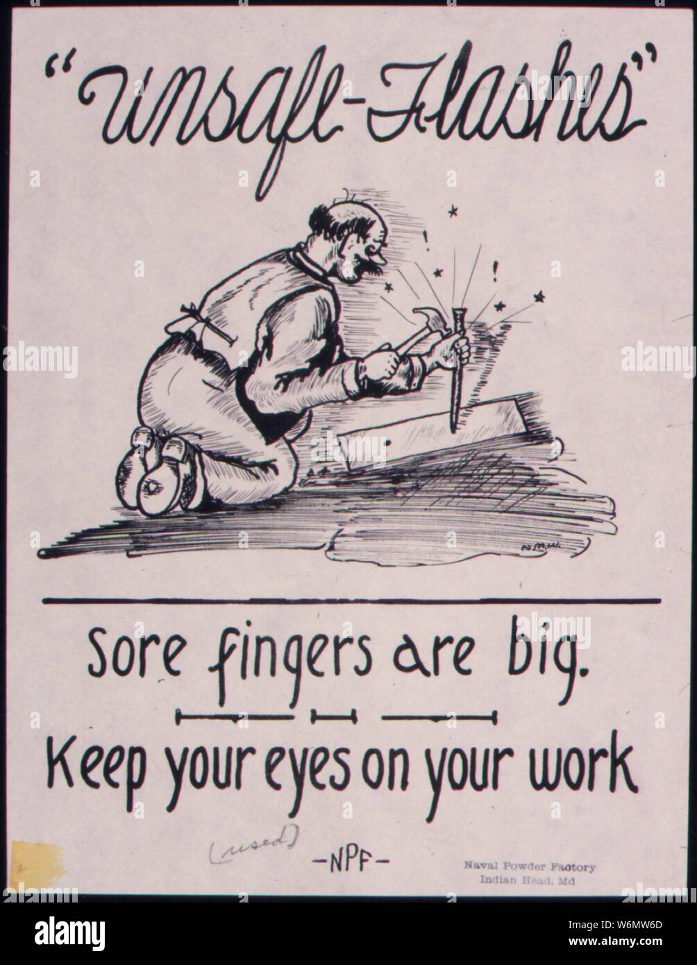 Unsafe flashes. Sore fingers are big. Keep your eyes on your work Stock ...
