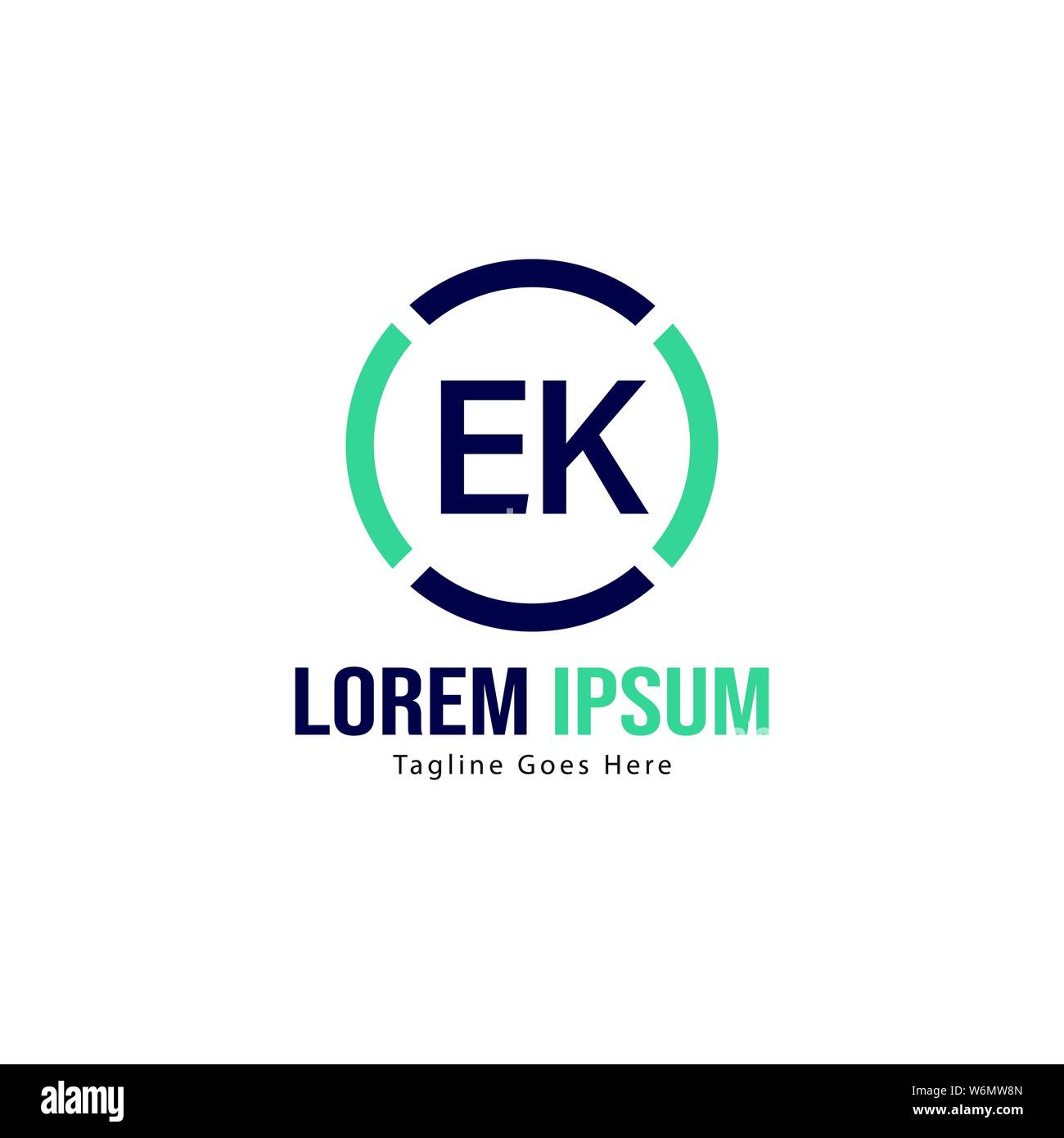 Initial EK logo template with modern frame. Minimalist EK letter logo ...