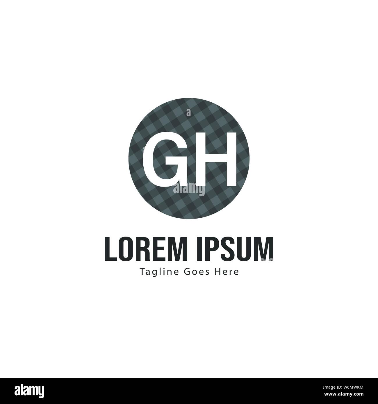 Initial GH logo template with modern frame. Minimalist GH letter logo ...
