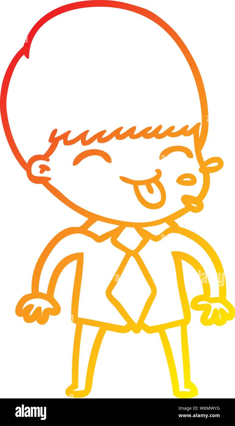 warm gradient line drawing of a cartoon rude man Stock Vector Image ...