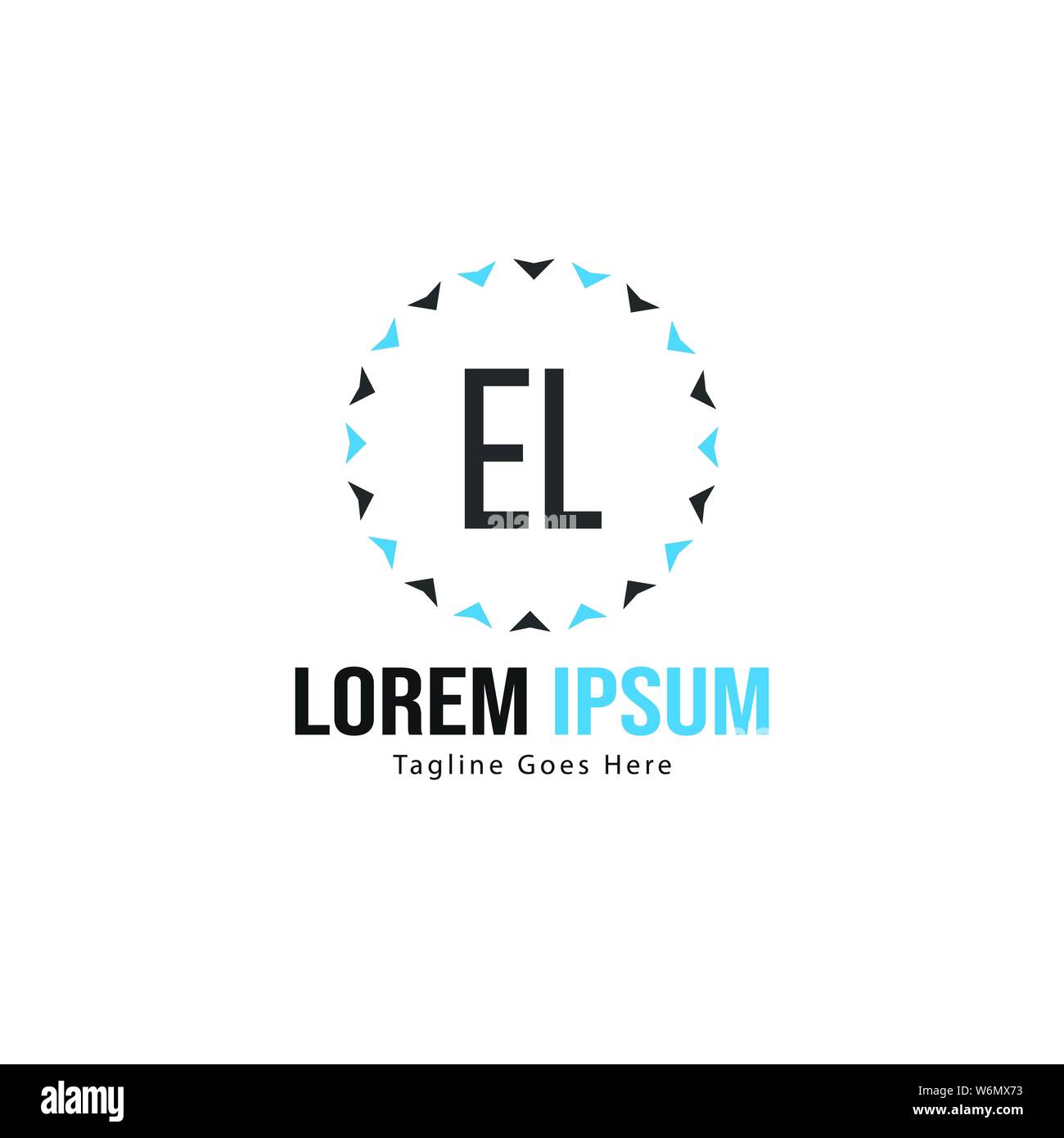 Initial EL logo template with modern frame. Minimalist EL letter logo vector illustration design ...