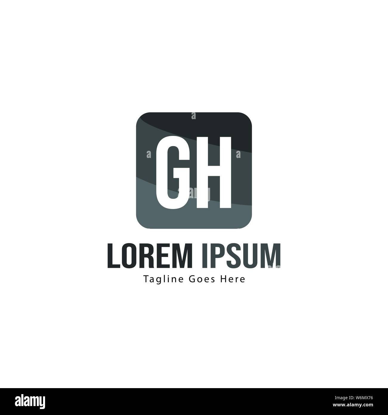 Initial GH logo template with modern frame. Minimalist GH letter logo ...