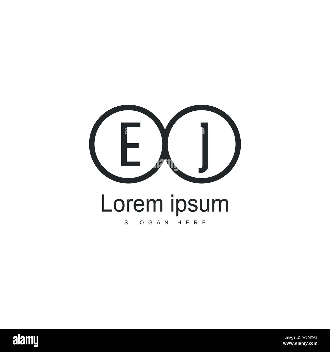 Initial EJ logo template with modern frame. Minimalist EJ letter logo ...