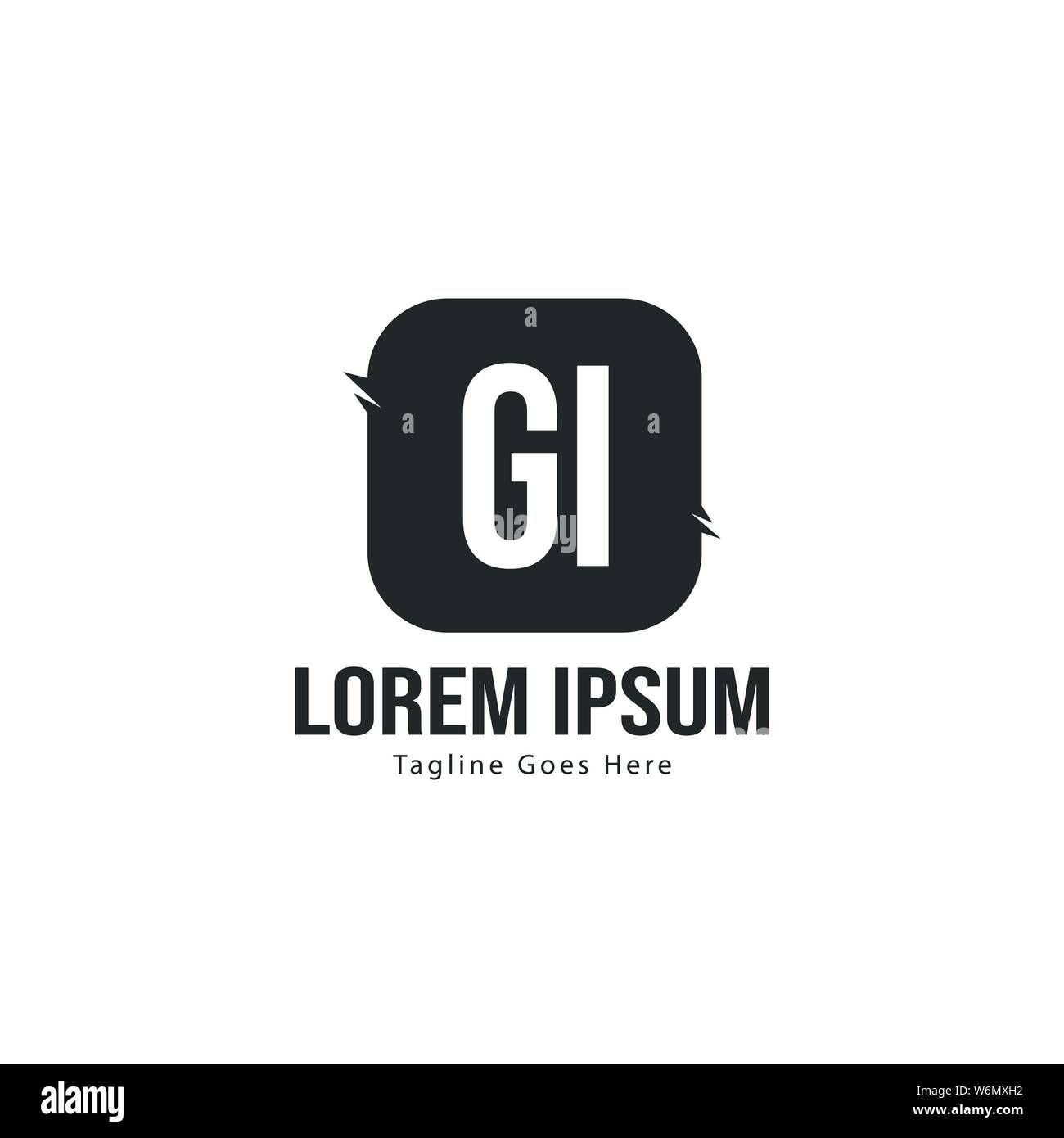 Initial GI logo template with modern frame. Minimalist GI letter logo ...