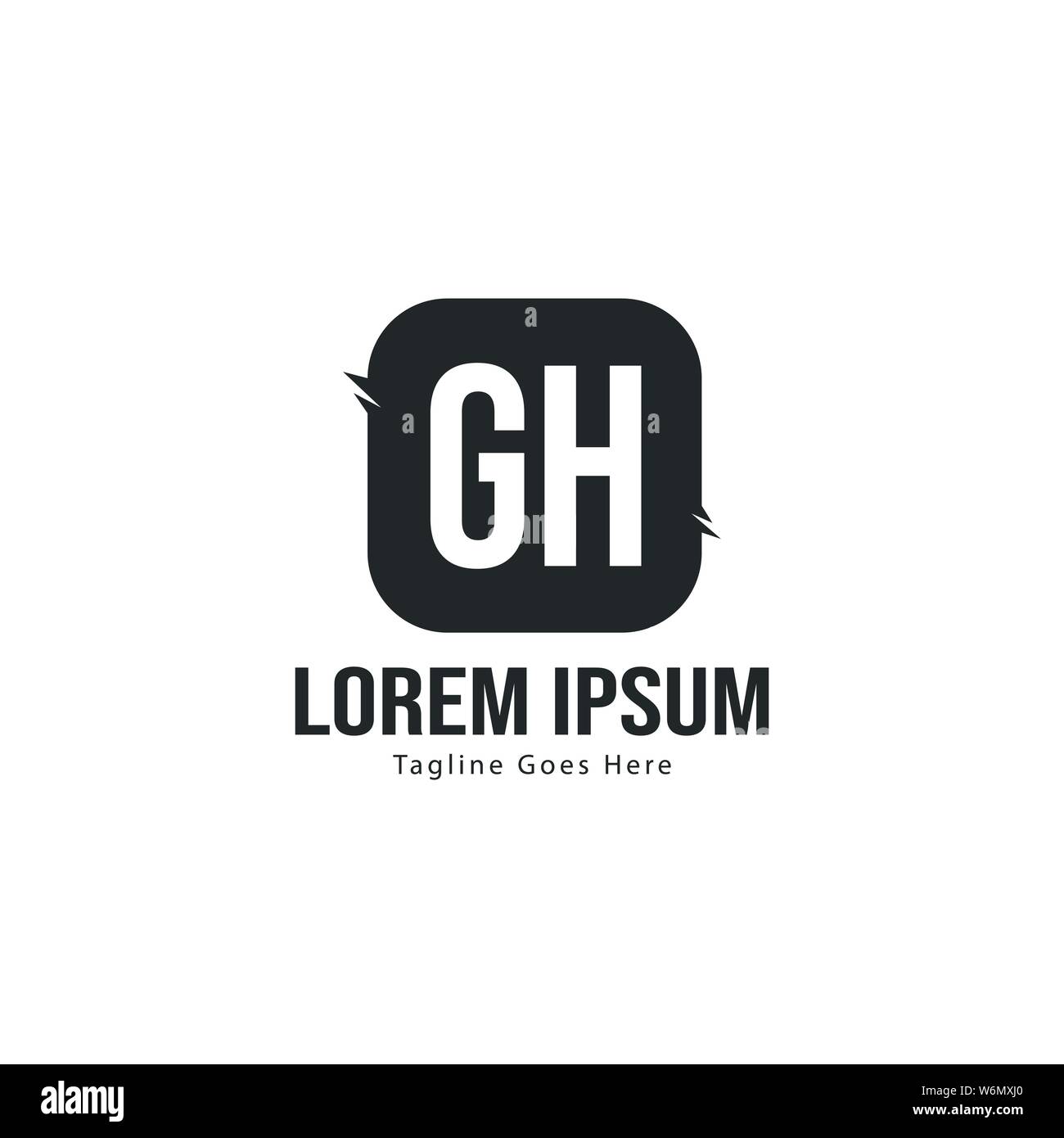 Initial GH logo template with modern frame. Minimalist GH letter logo ...