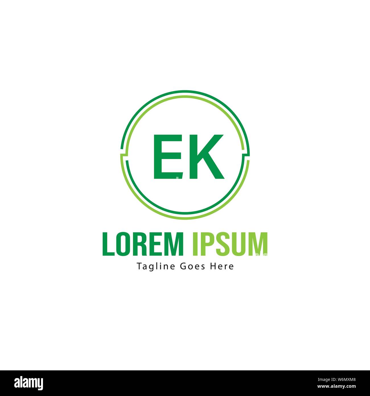 Initial EK logo template with modern frame. Minimalist EK letter logo ...