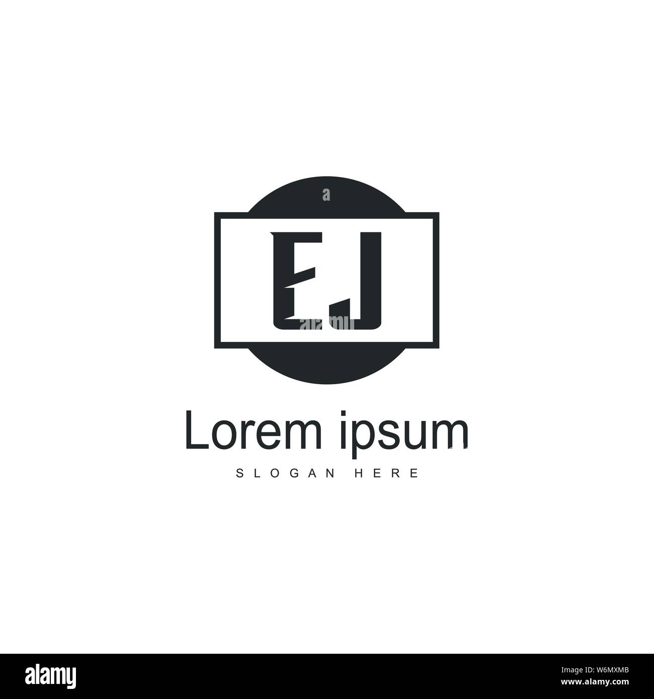 Initial EJ logo template with modern frame. Minimalist EJ letter logo ...