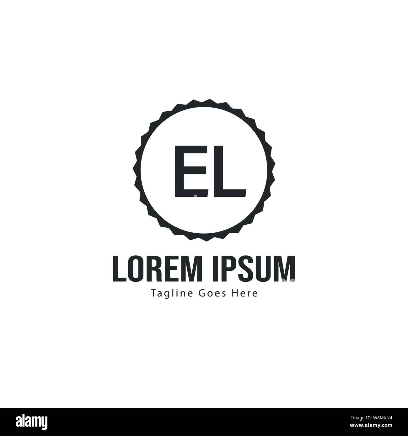 Initial EL logo template with modern frame. Minimalist EL letter logo ...