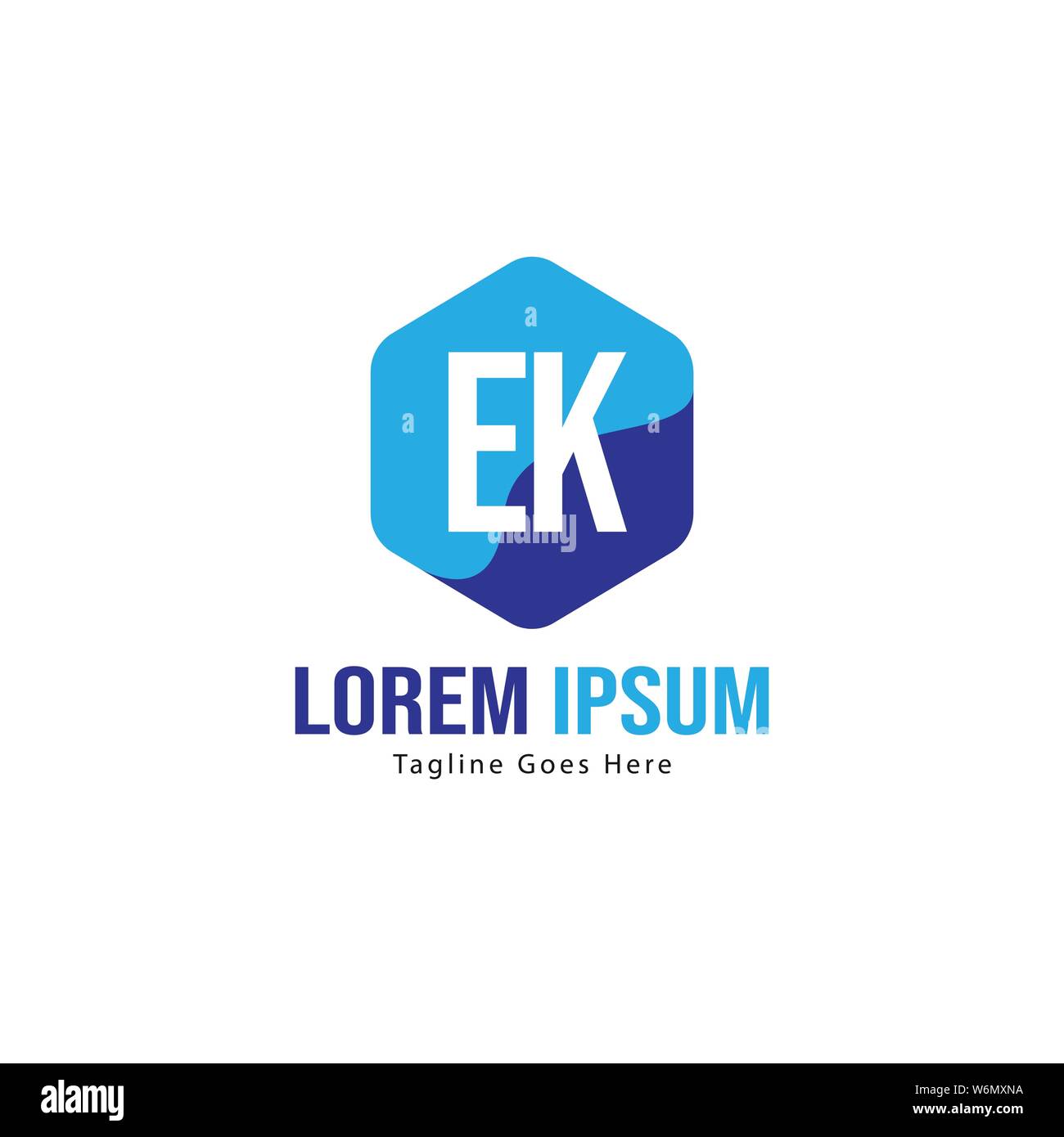 Initial EK logo template with modern frame. Minimalist EK letter logo ...