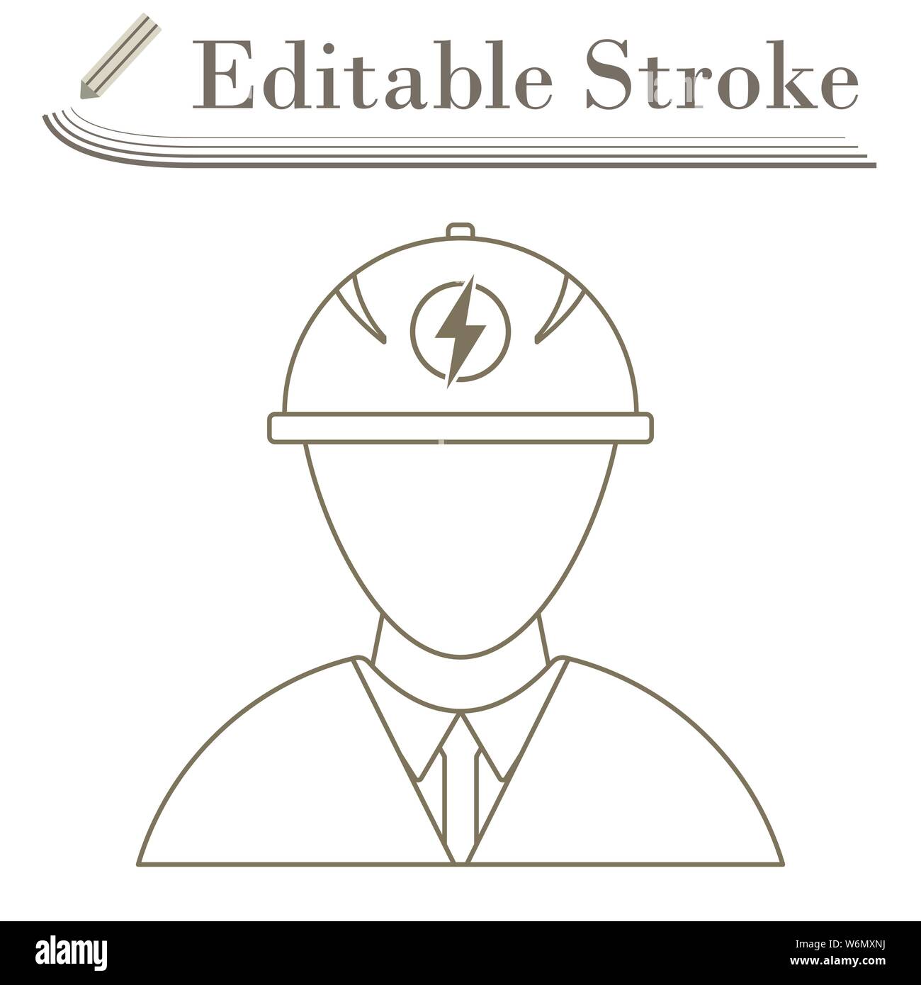 Electric Engineer Icon. Editable Stroke Simple Design. Vector ...