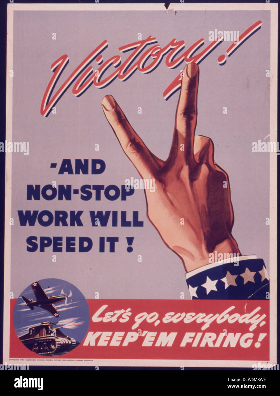 Victory!-And Non-Stop Work Will Speed it! Stock Photo - Alamy