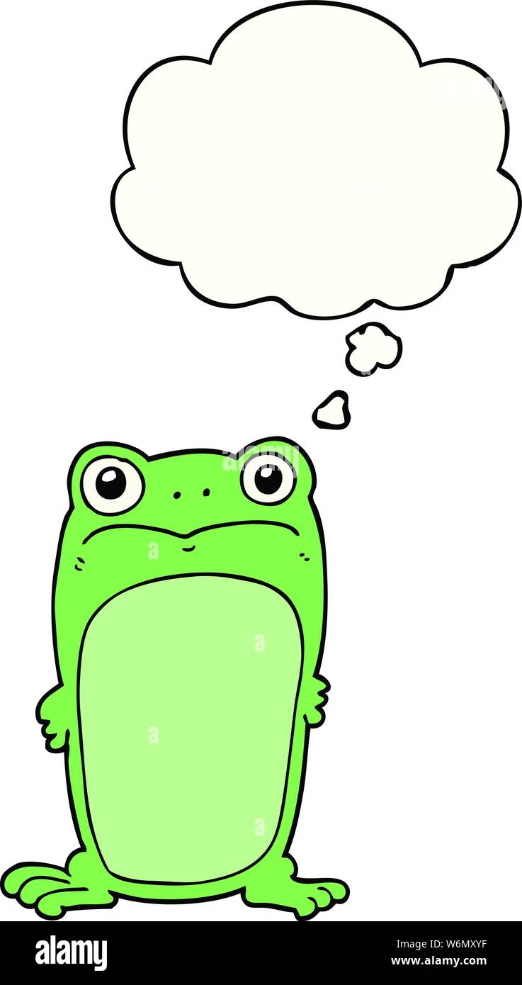 cartoon staring frog with thought bubble Stock Vector Image & Art - Alamy