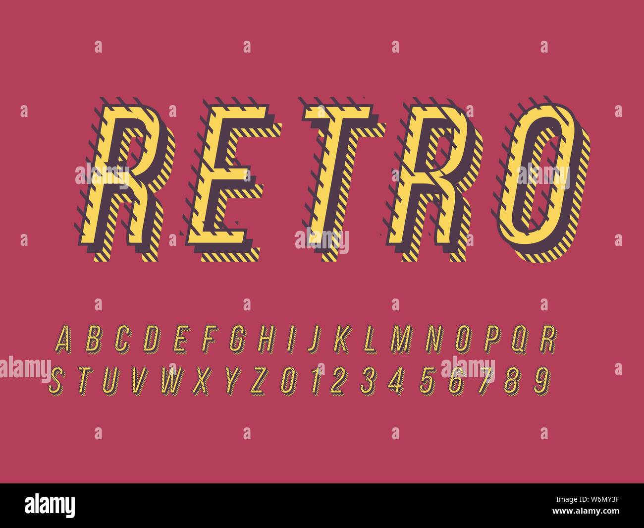 Retro color font and alphabet. Stock vector Stock Vector Image & Art ...