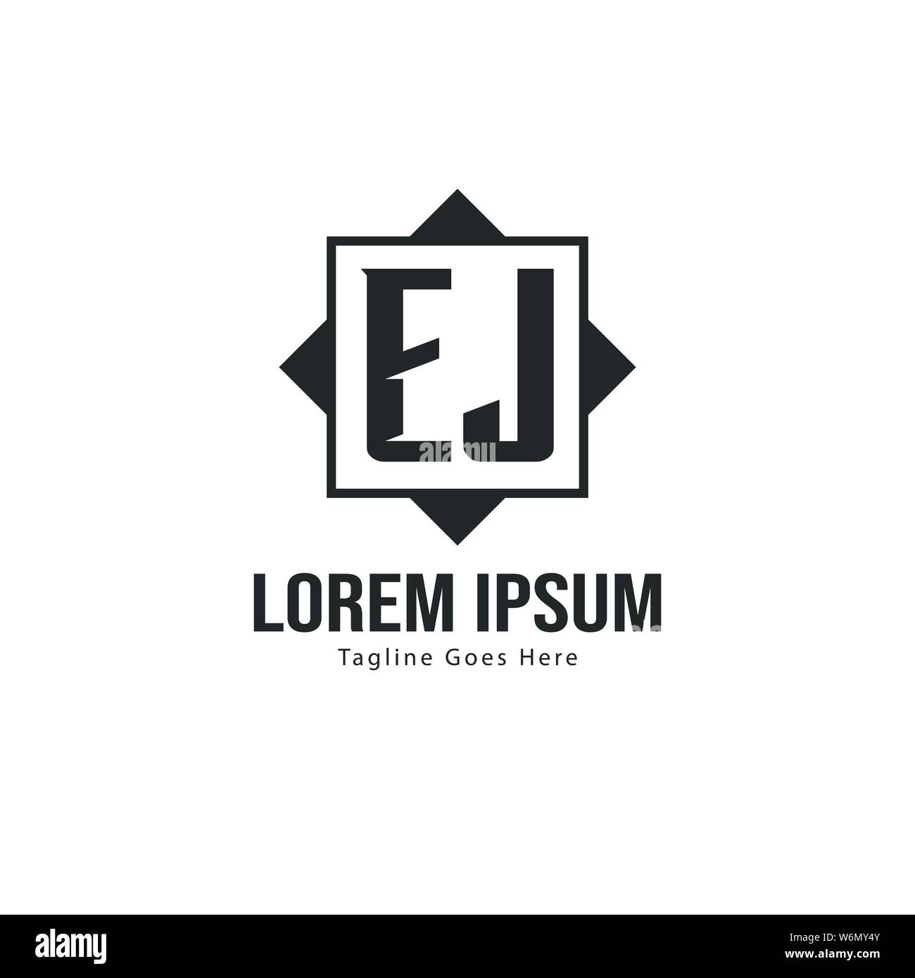 Initial EJ logo template with modern frame. Minimalist EJ letter logo ...
