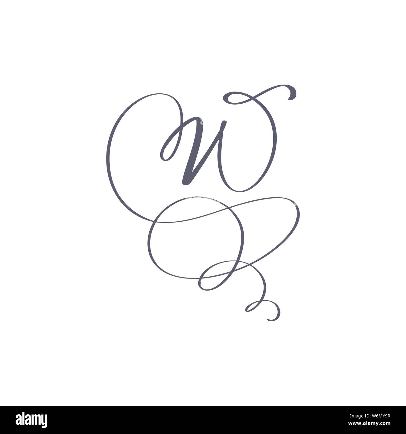 Uppercase Calligraphy Letters W