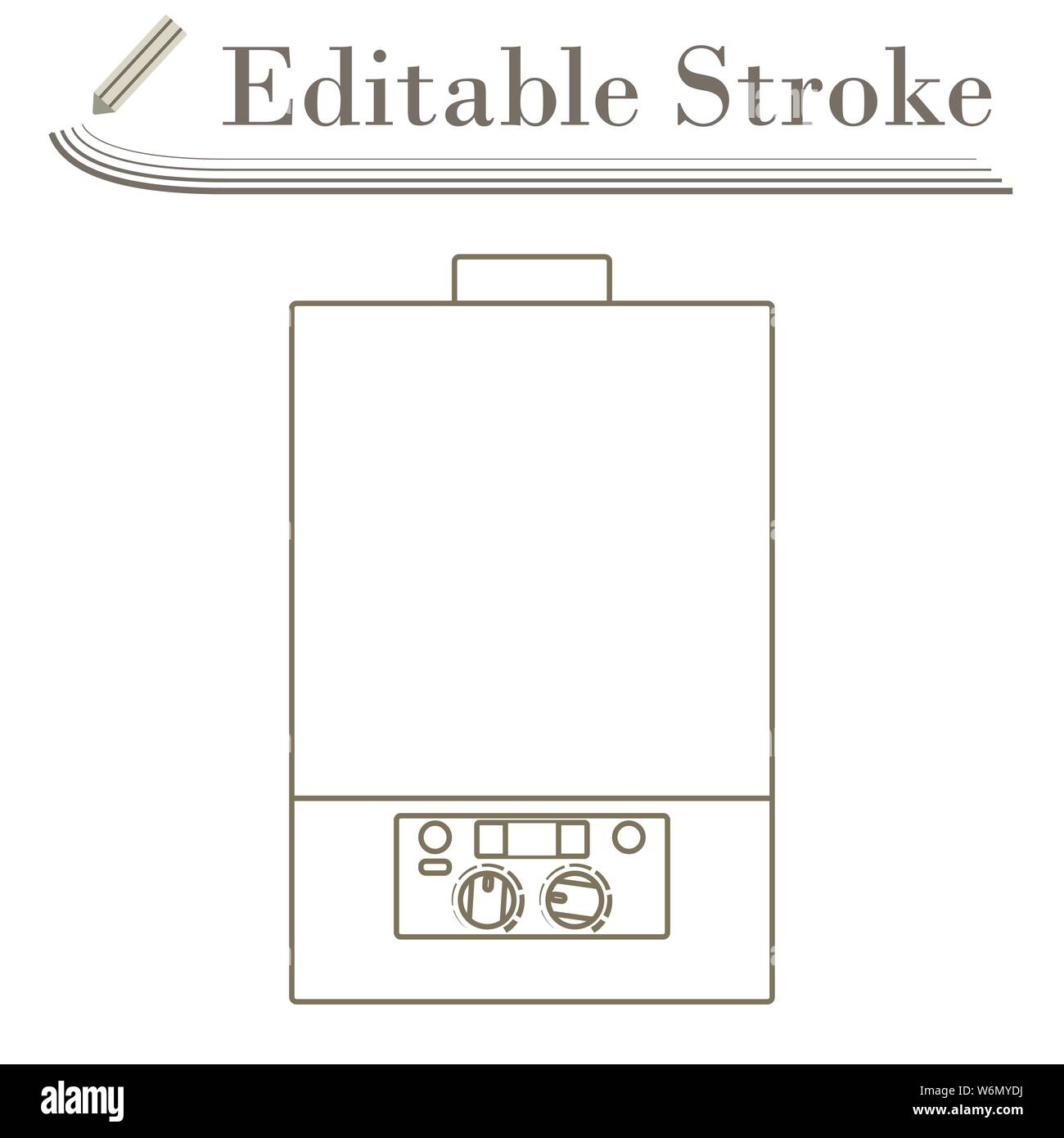 Gas Boiler Icon. Editable Stroke Simple Design. Vector Illustration ...