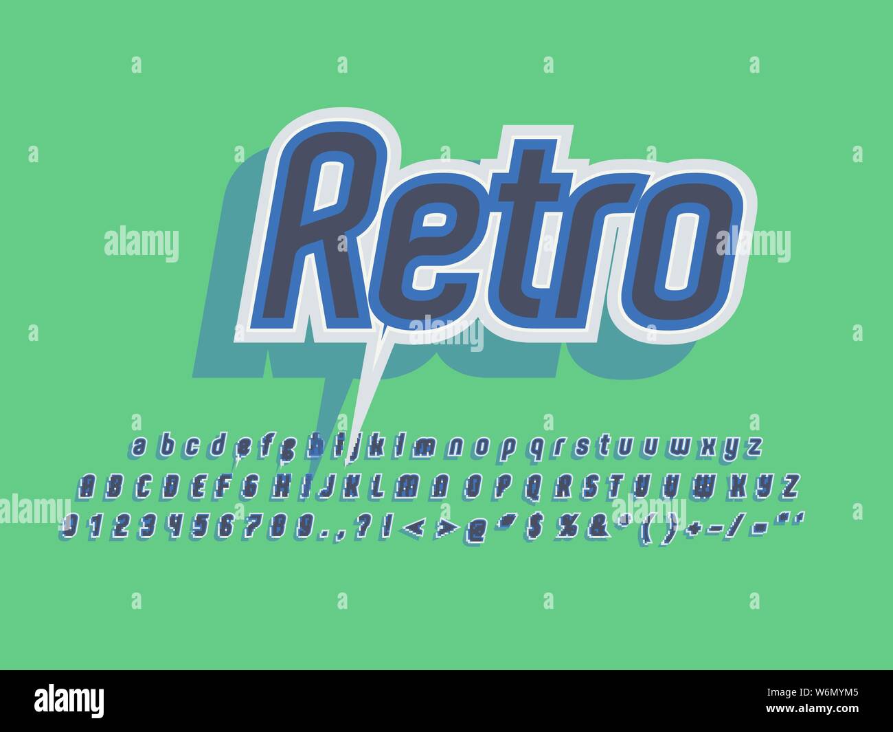 Retro color font and alphabet. Stock vector Stock Vector Image & Art ...