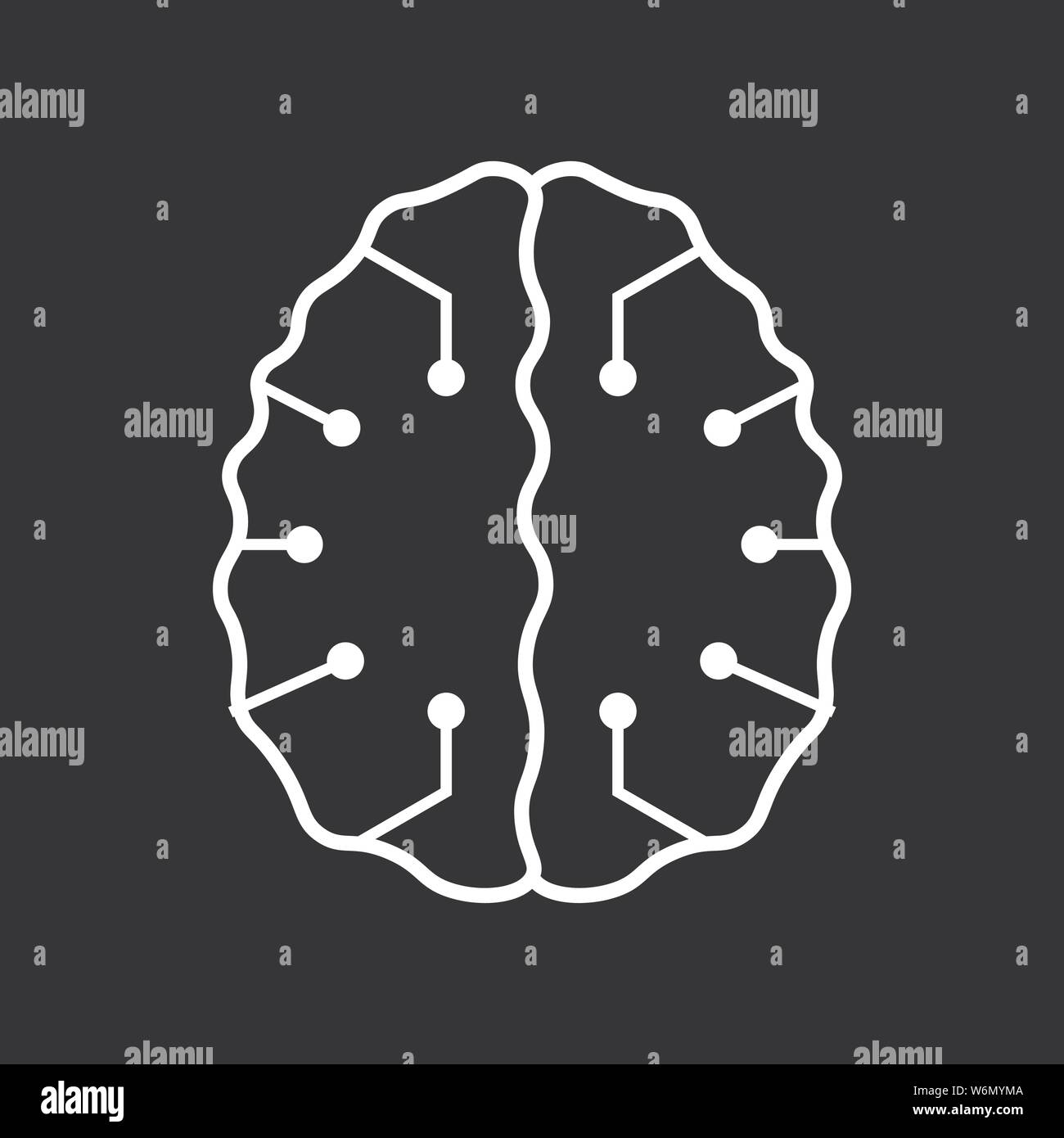 Brain with a modern form. Logo for the technology business. Cool design ...