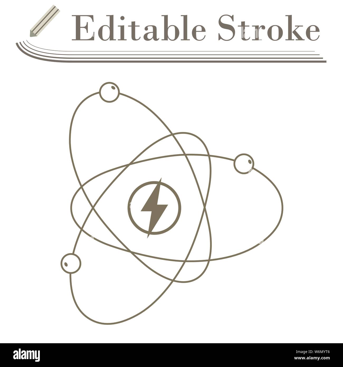 Atom Energy Icon. Editable Stroke Simple Design. Vector Illustration ...