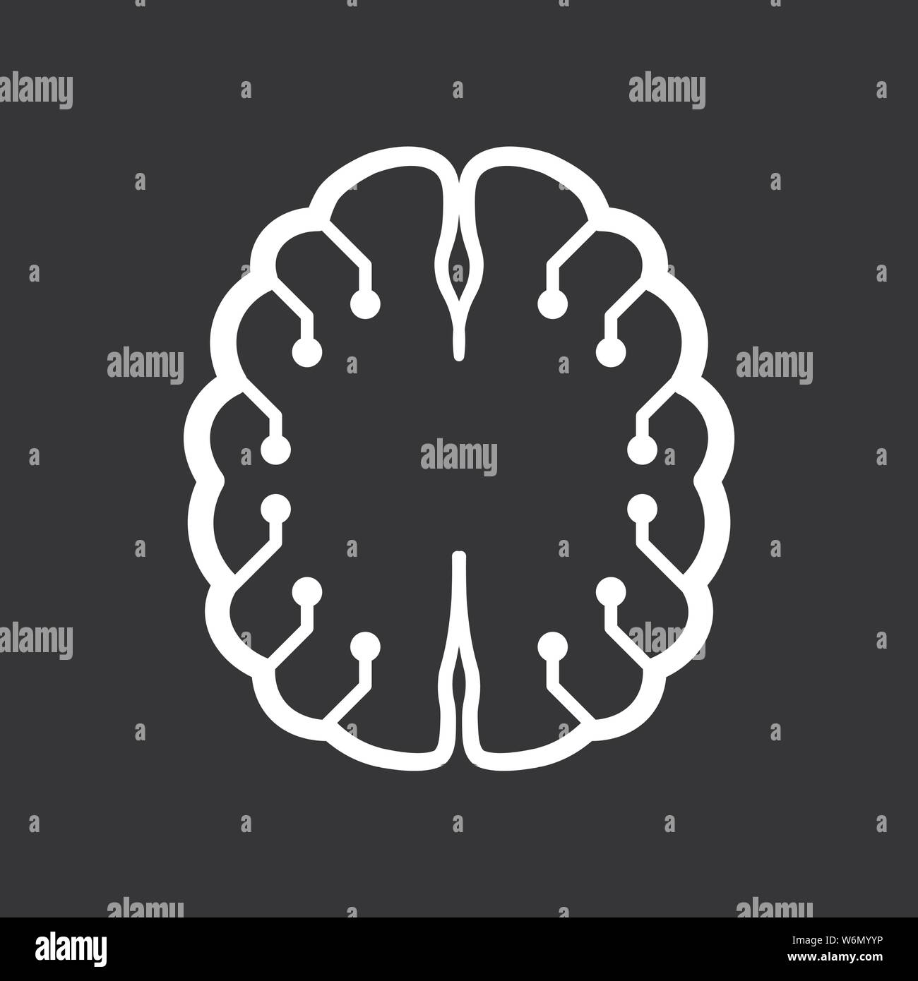 Brain with a modern form. Logo for the technology business. Cool design ...