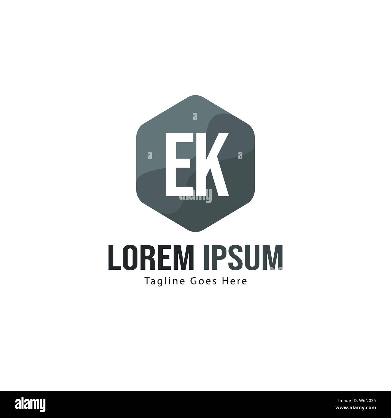 Initial EK logo template with modern frame. Minimalist EK letter logo ...
