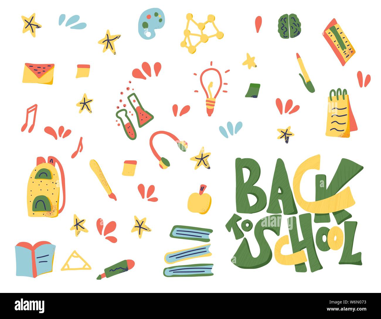 Back to school text and items set. Template for sale cards and ...