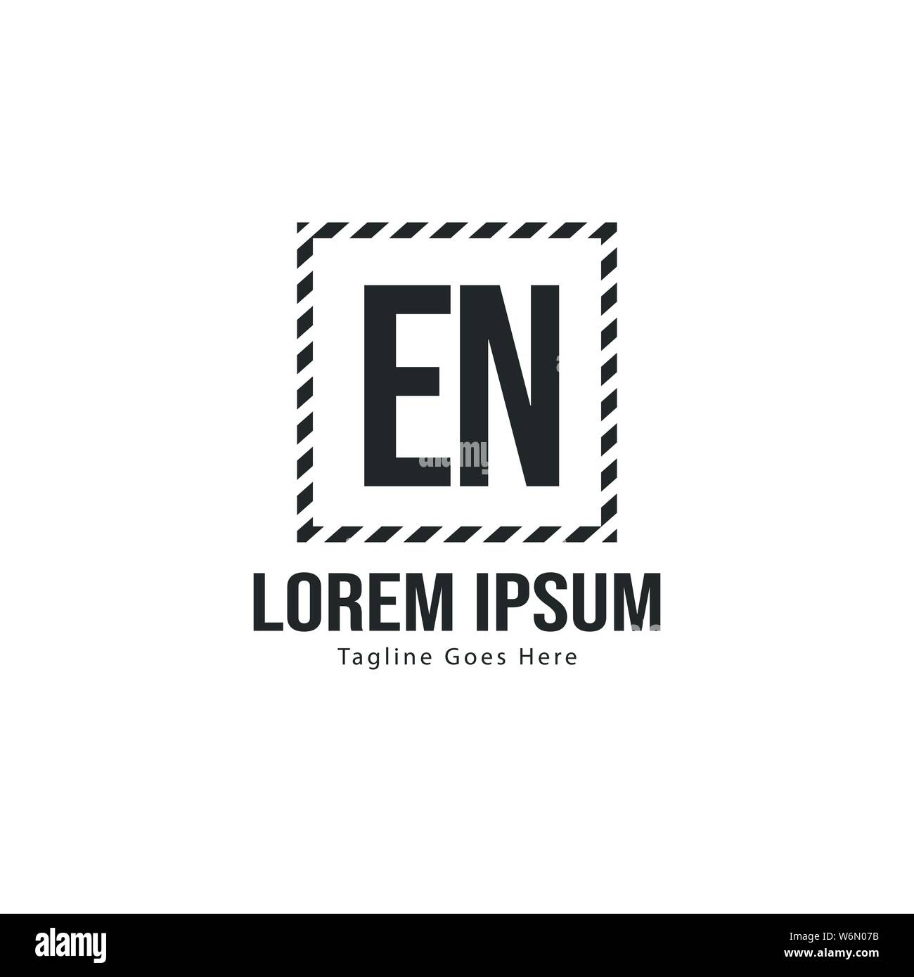 Initial EN logo template with modern frame. Minimalist EN letter logo ...