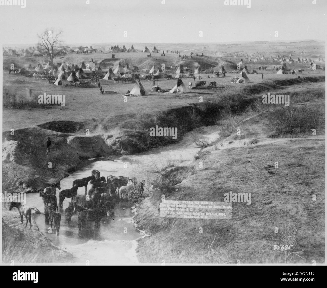 Villa of Brule. The great hostile Indian camp on River Brule near Pine ...