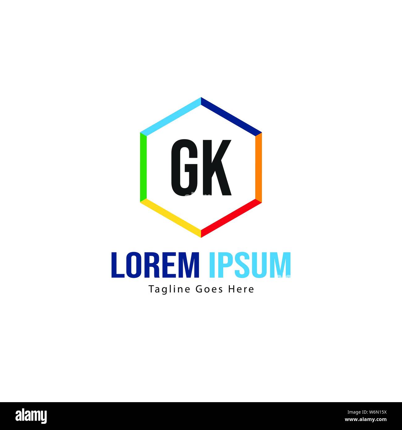 Initial GK logo template with modern frame. Minimalist GK letter logo ...