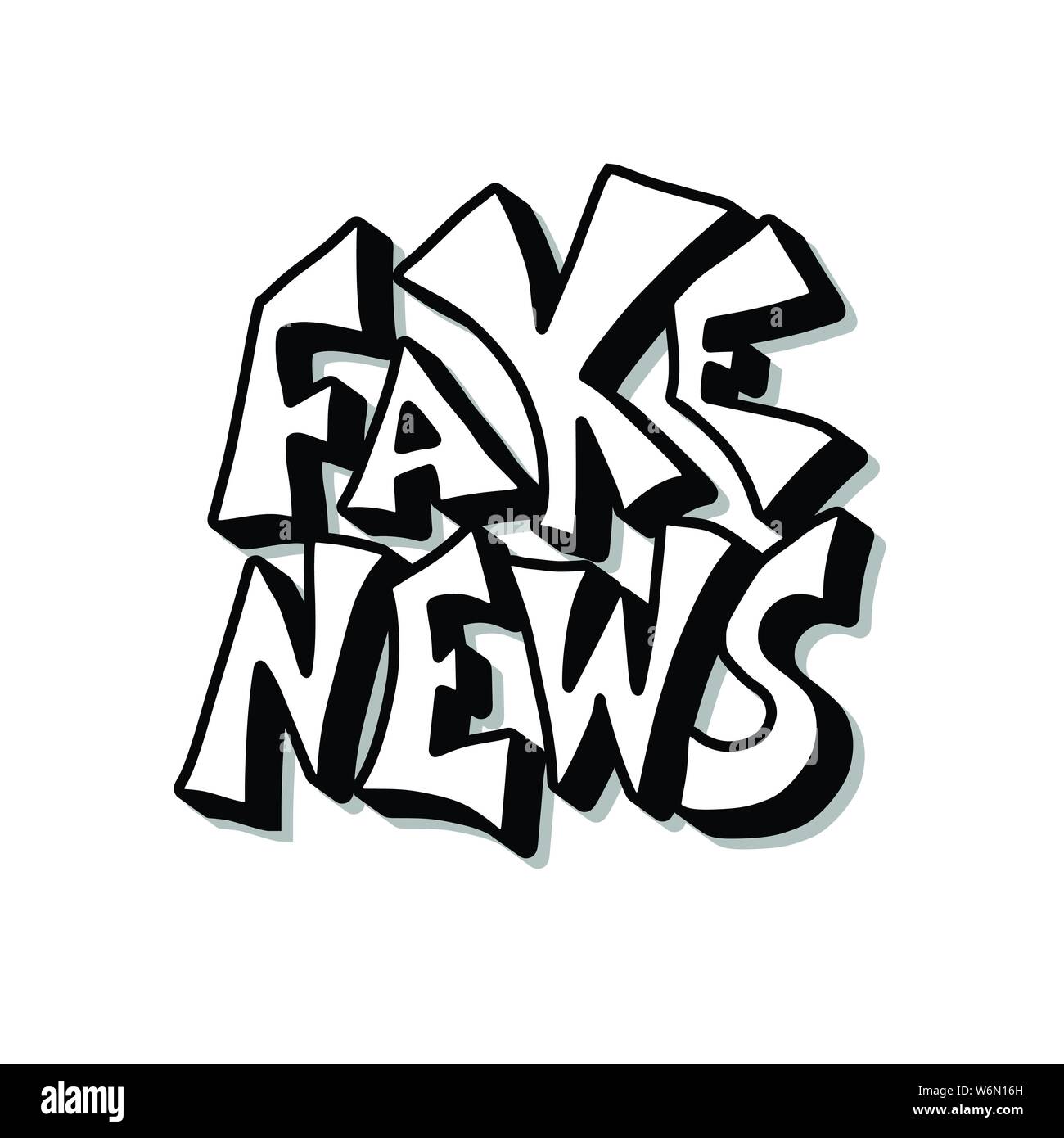 Fake news text. Banner design template with stylized phrase. Vector ...