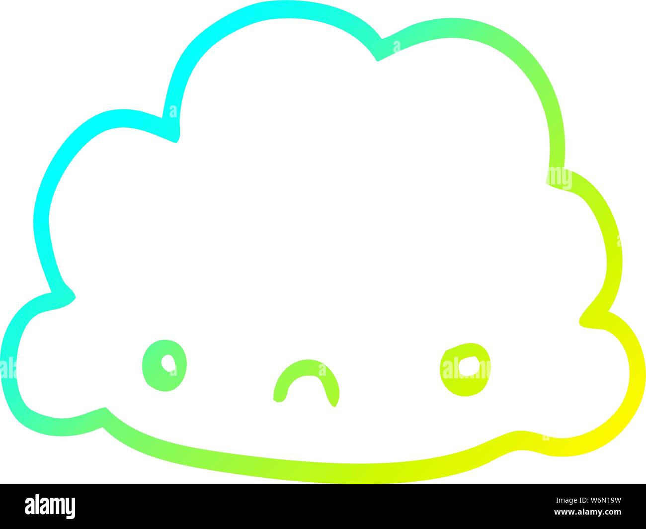 cold gradient line drawing of a cartoon cloud Stock Vector Image & Art ...