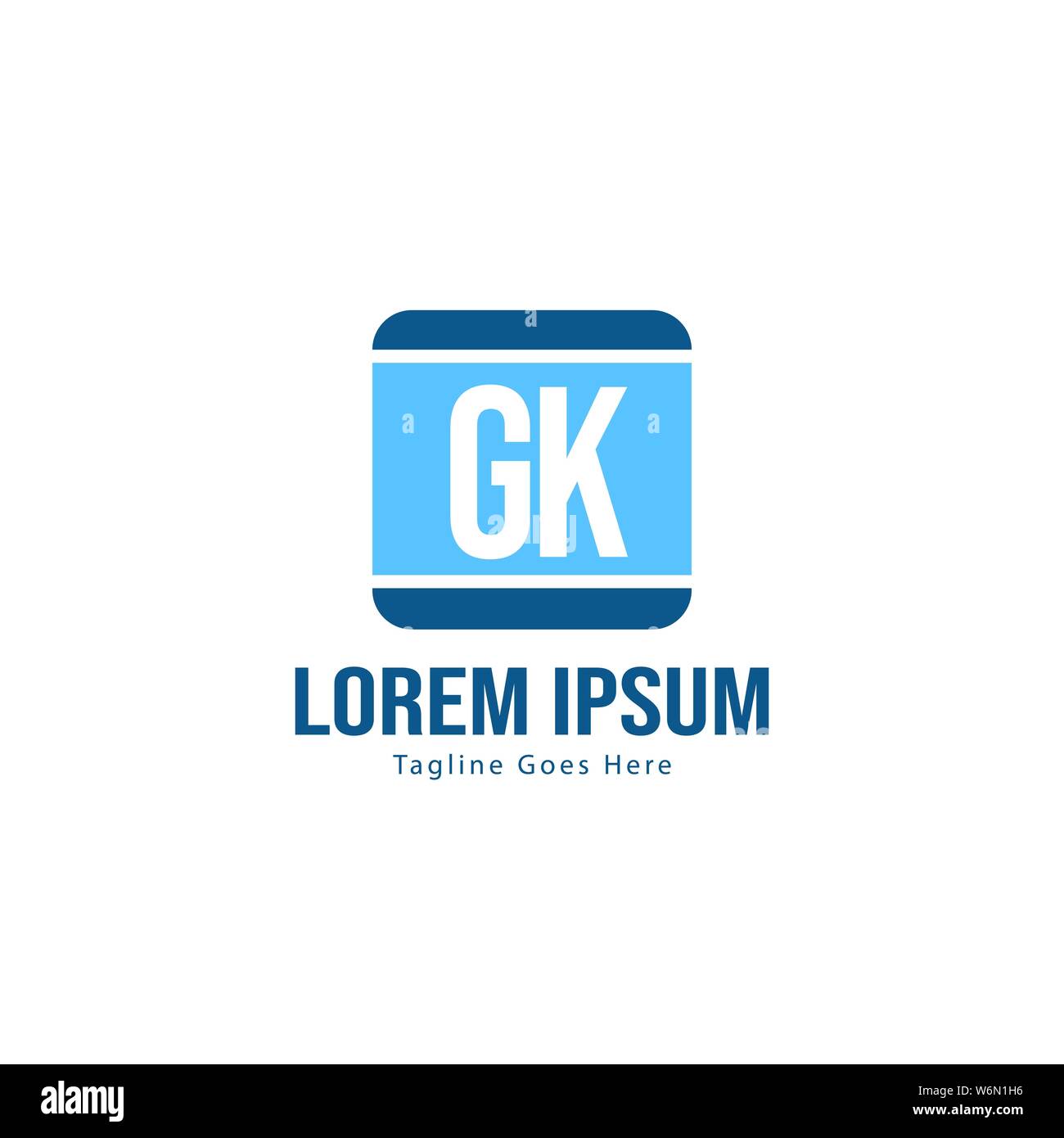 Initial GK logo template with modern frame. Minimalist GK letter logo ...