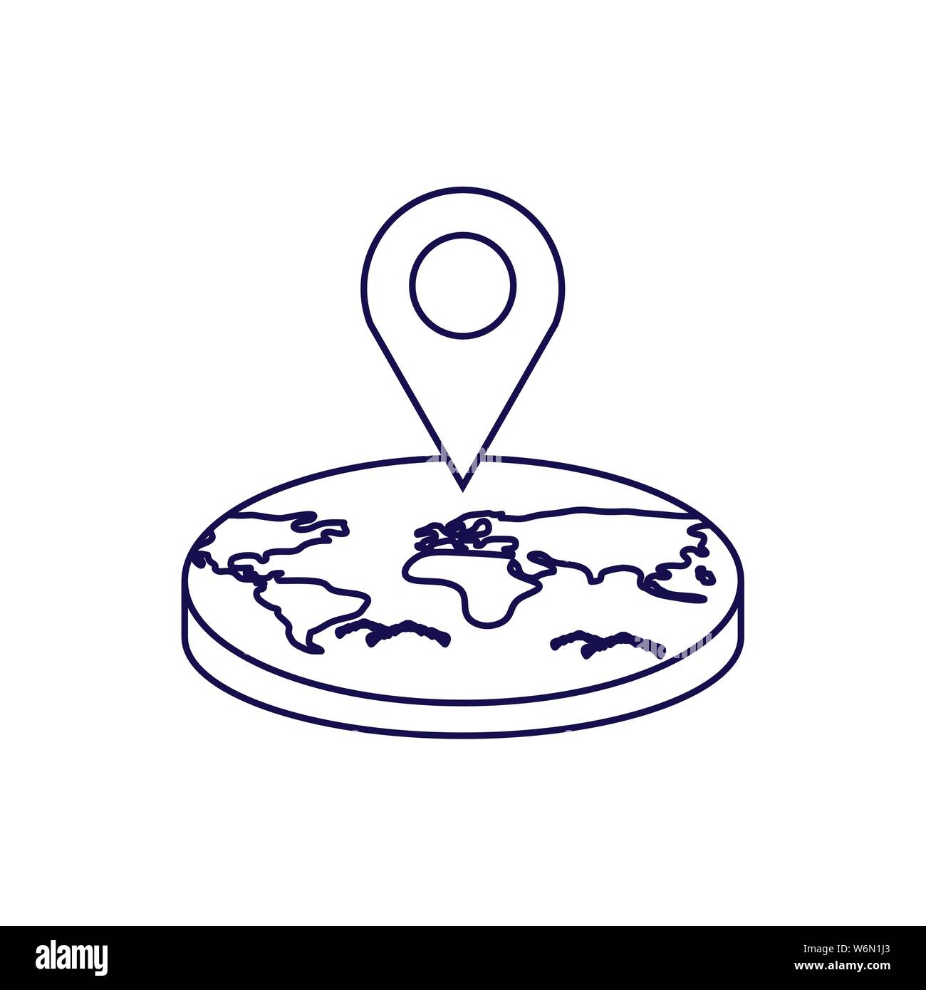 pin location in world planet earth vector illustration design Stock ...