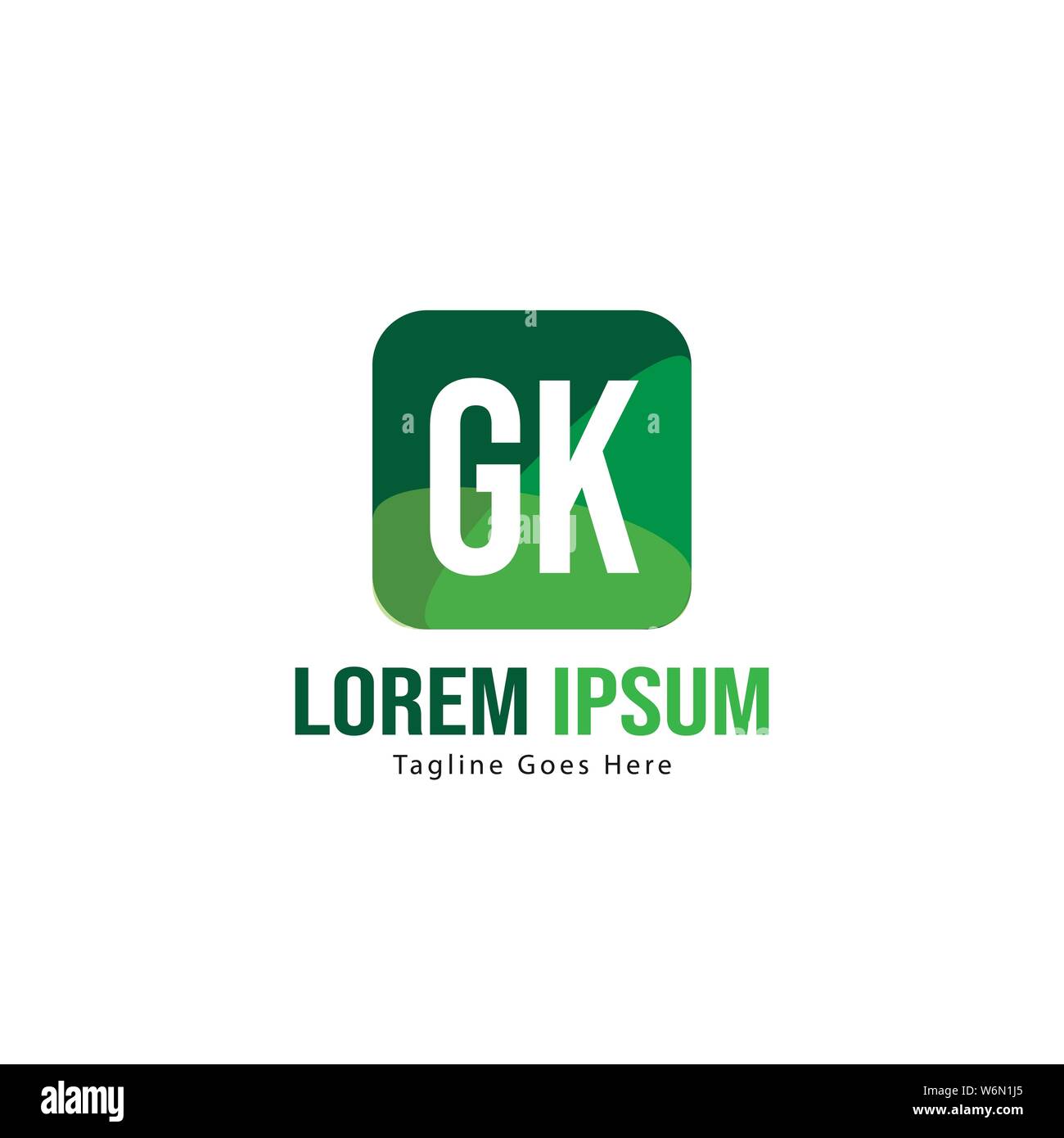 Initial GK logo template with modern frame. Minimalist GK letter logo ...