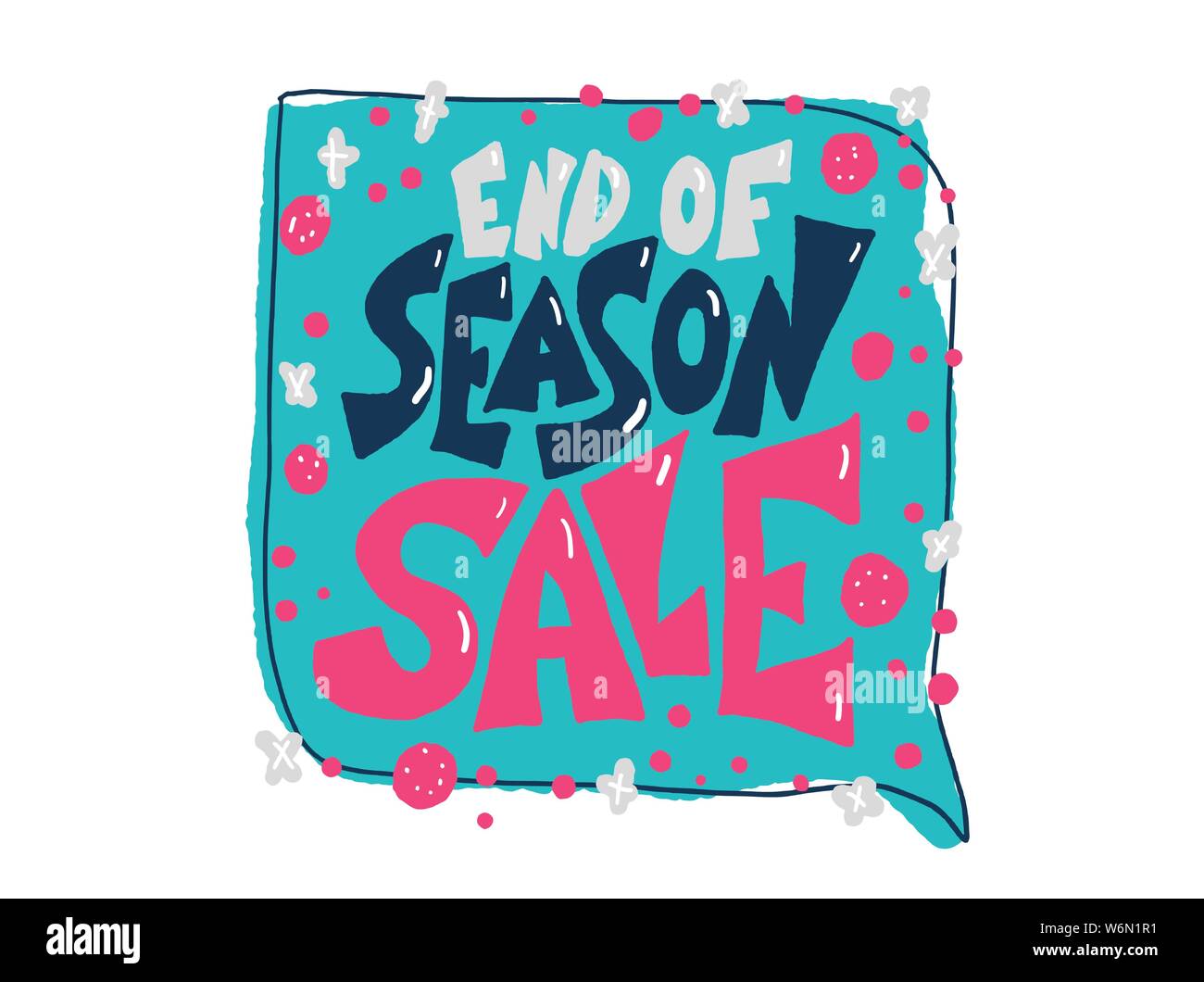 End of season sale advertisement with speech bubble. Promotion flyer on ...