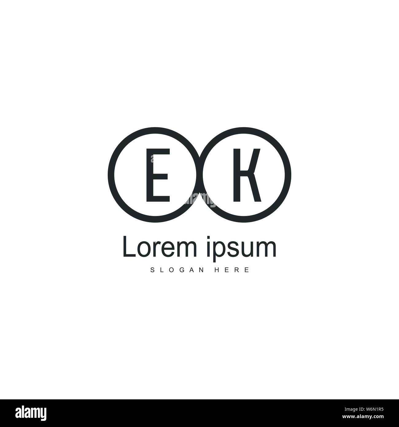 Initial EK logo template with modern frame. Minimalist EK letter logo ...