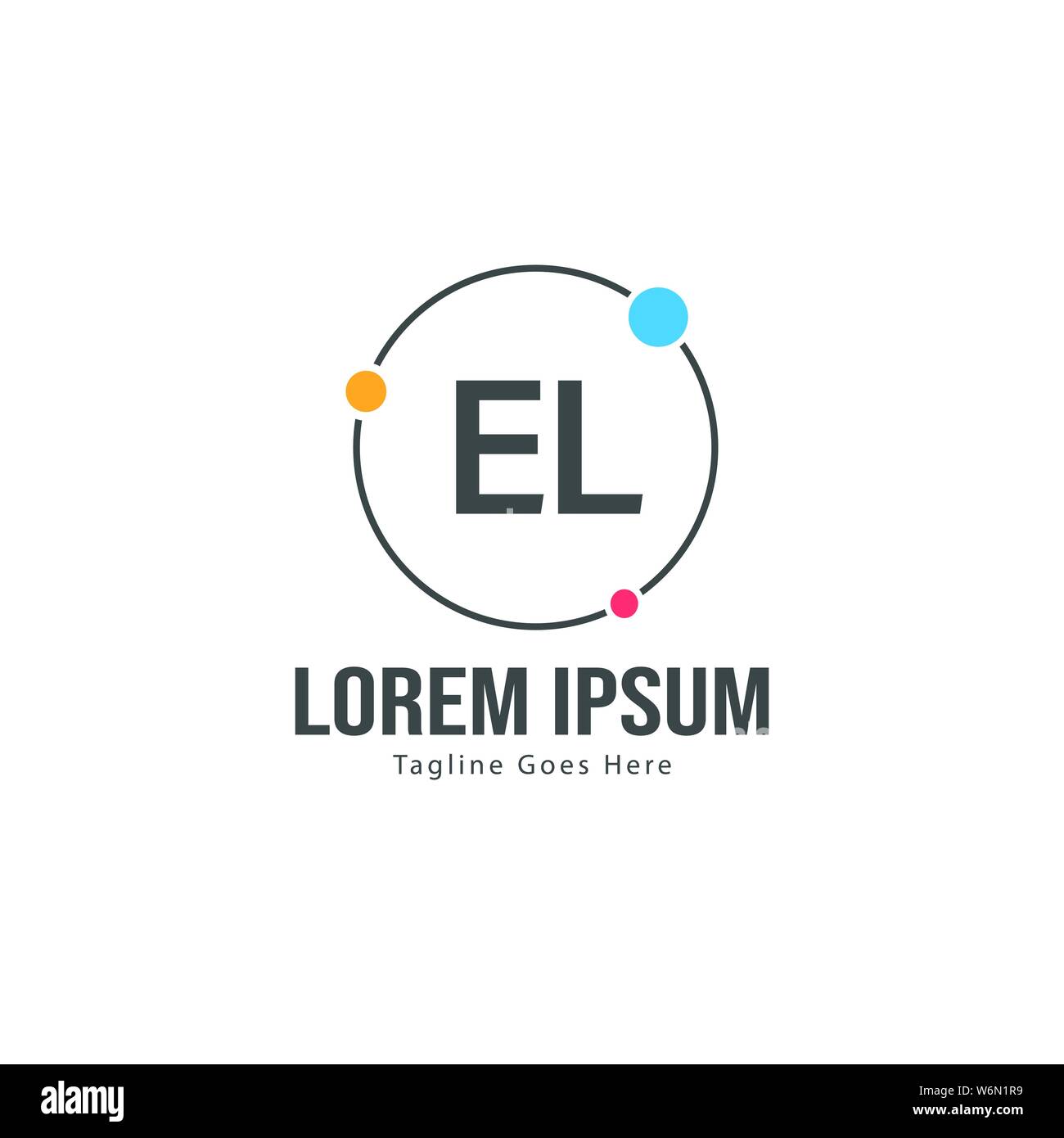 Initial EL logo template with modern frame. Minimalist EL letter logo ...